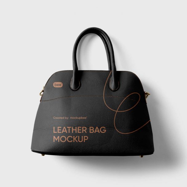 Free Leather Hand Bag Mockup - Package Mockup