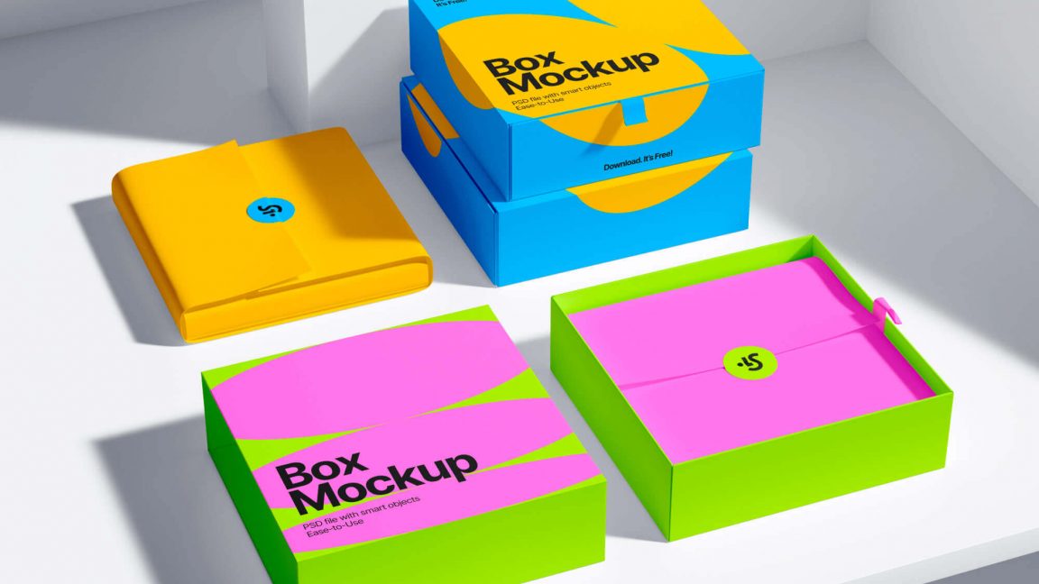 Free Box Mockup for Packaging - Package Mockups