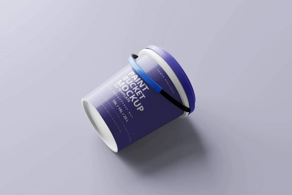 Free 5 Mockups of Paint Bucket in Distinct Shots