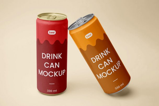 Free Double Aluminum Tin Can Mockups - Free Package Mockup