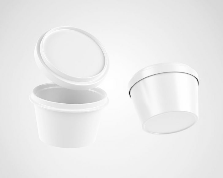 Food Packaging Round Container Mockup - Free Packaging Mockup