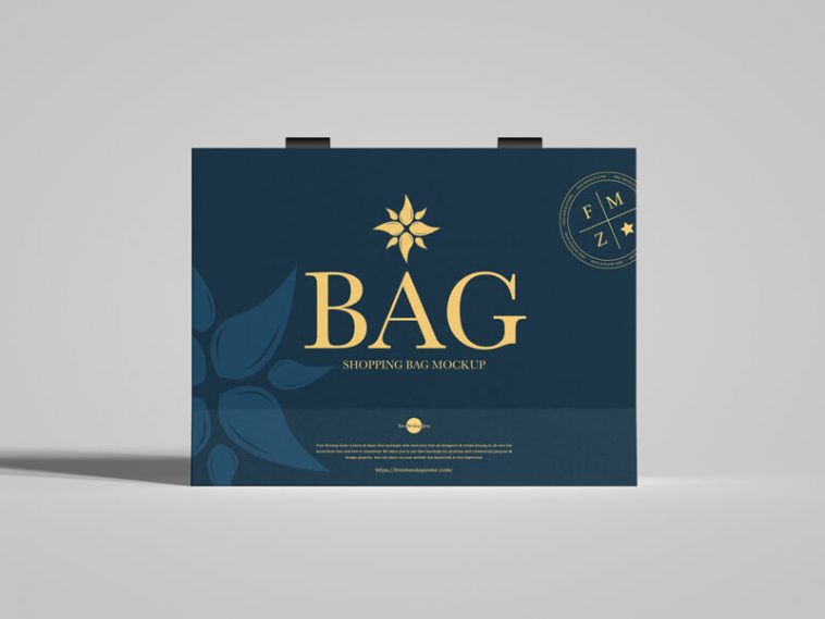 Free Shopping Bag Mockup Front Side View - Free Packaging Mockup PSD