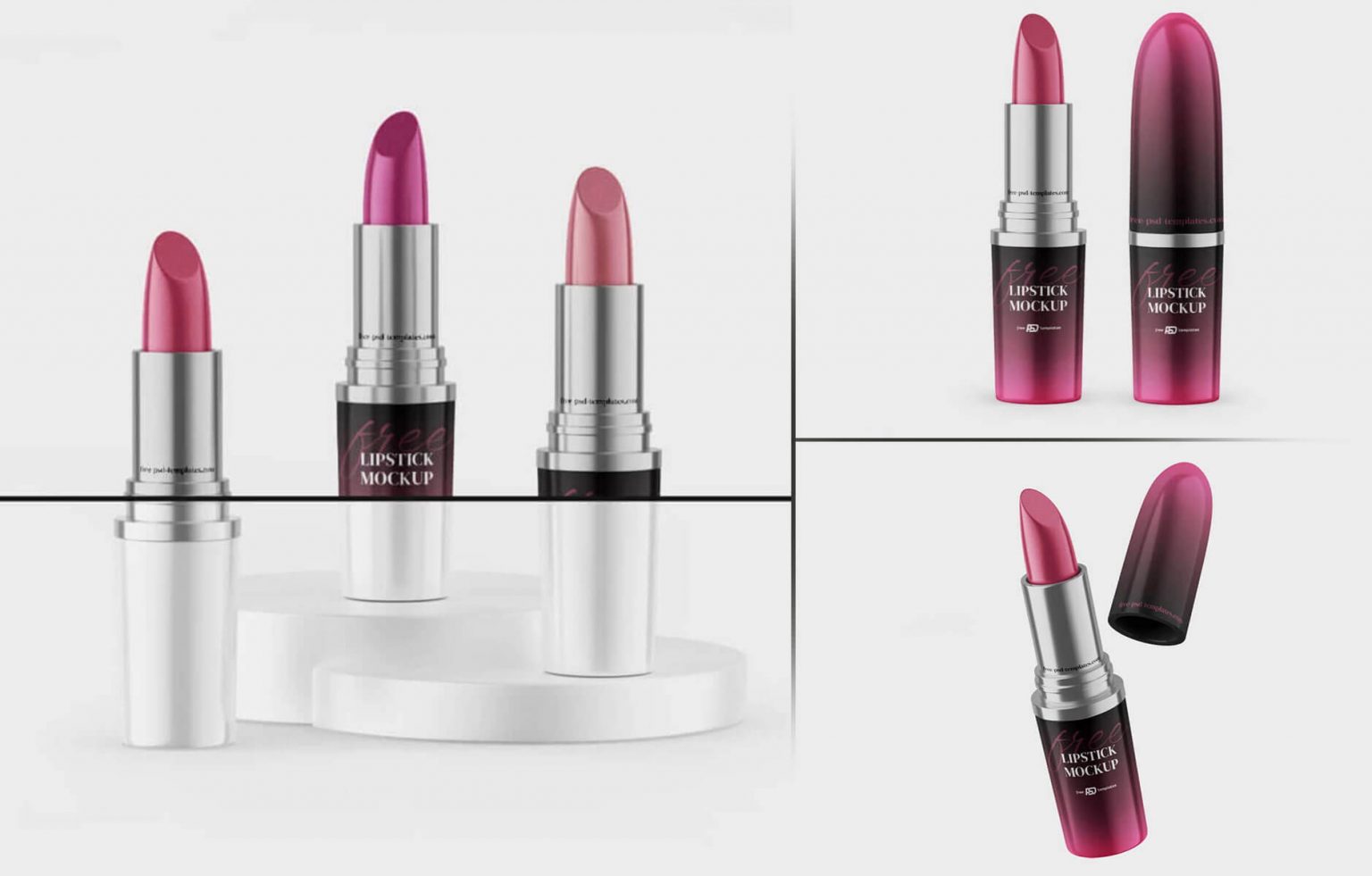 Free Lipstick Mockups set for Branding - PacageMockup