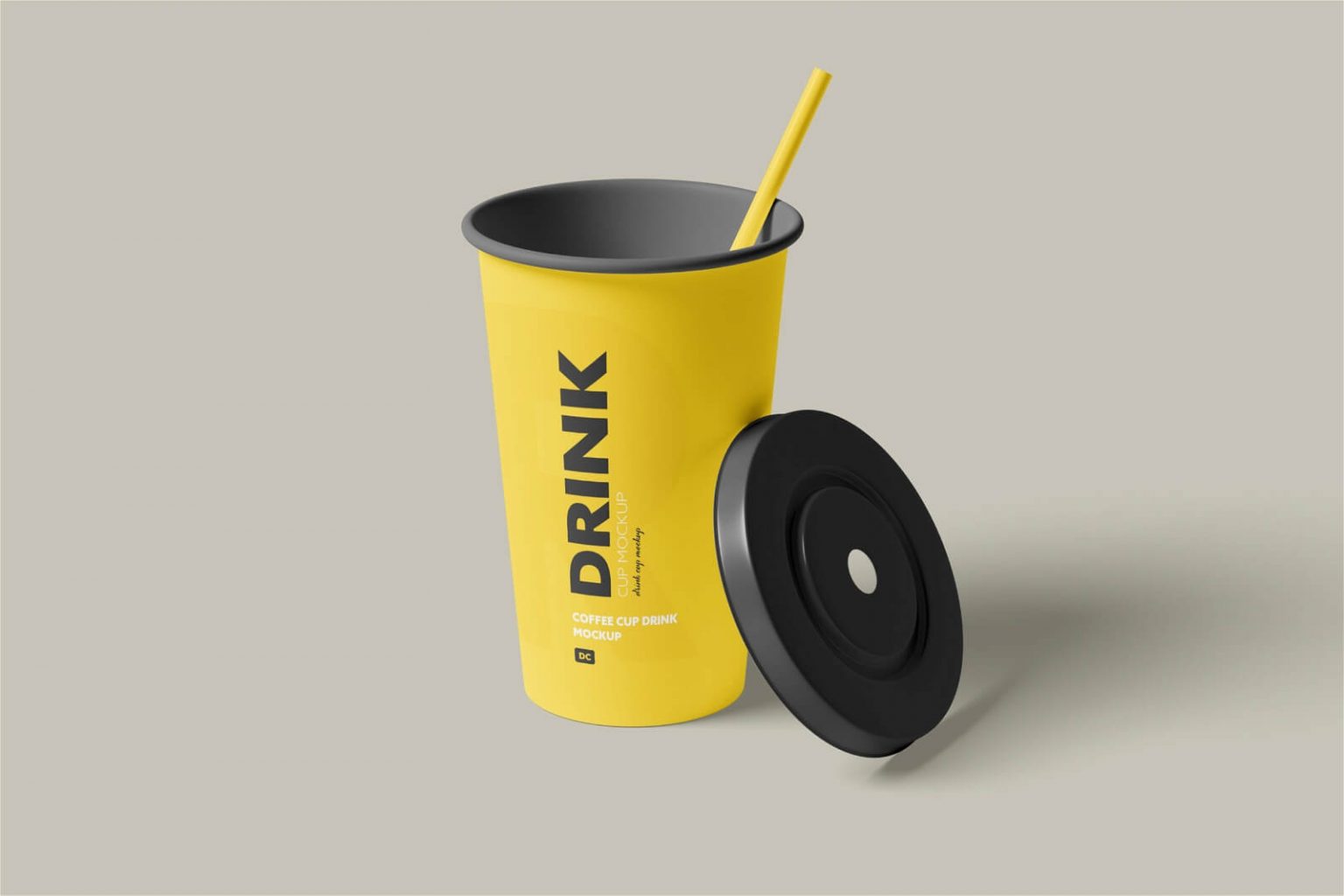 4 Free Juice / Soda Drink Disposable Paper Cup Mockup Set - Free ...