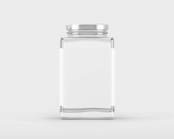 Free Square Glass Jar Mockup with Metal Cap - Package Mockup