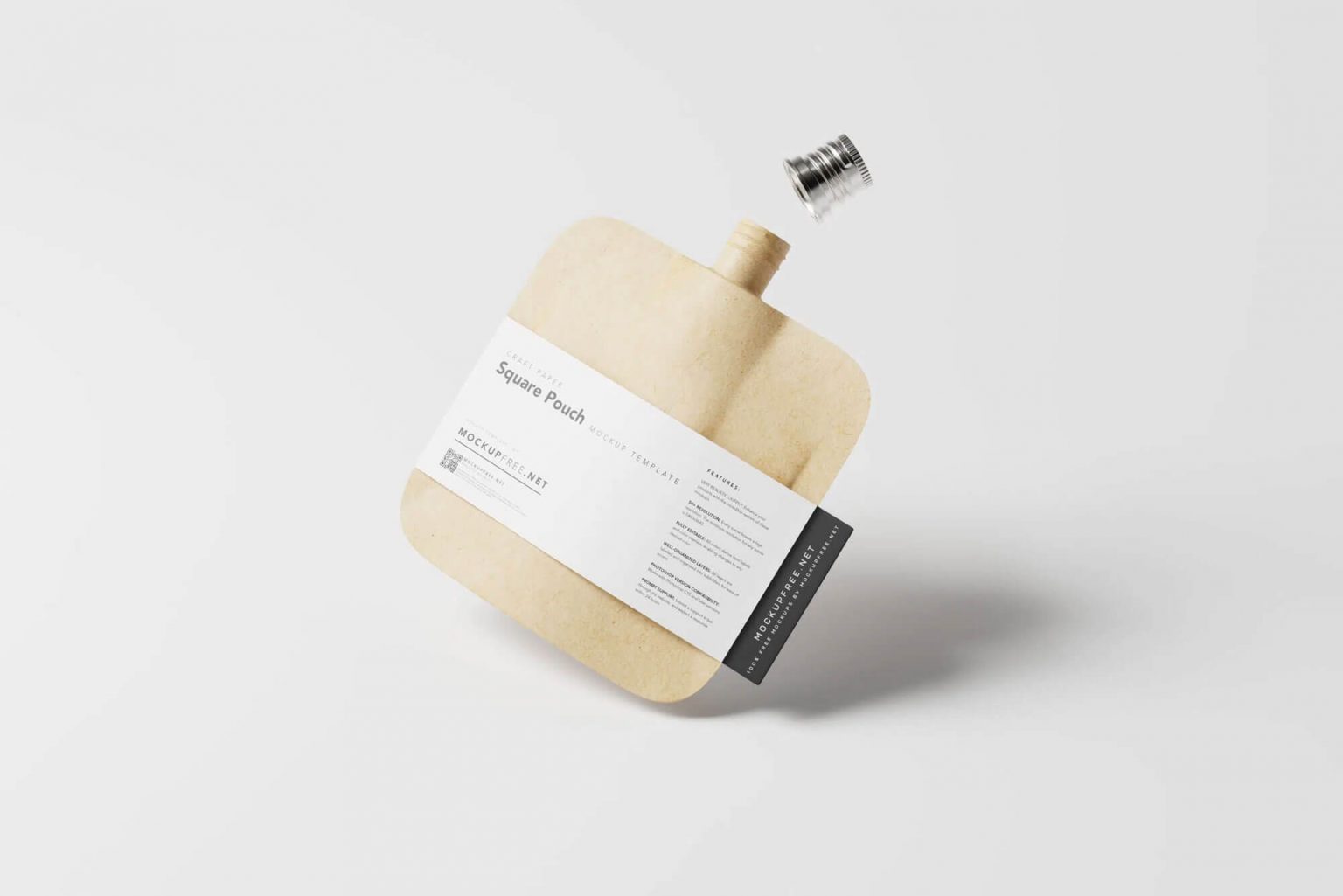 10 Free Square Craft Paper Pouch Mockups set - PacageMockup