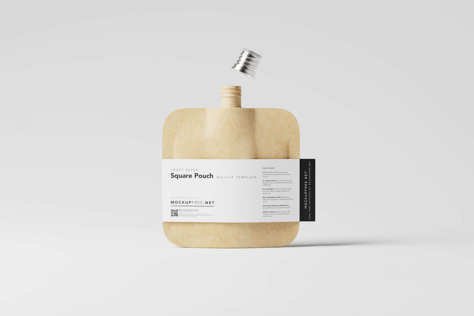 10 Free Square Craft Paper Pouch Mockups set - PacageMockup