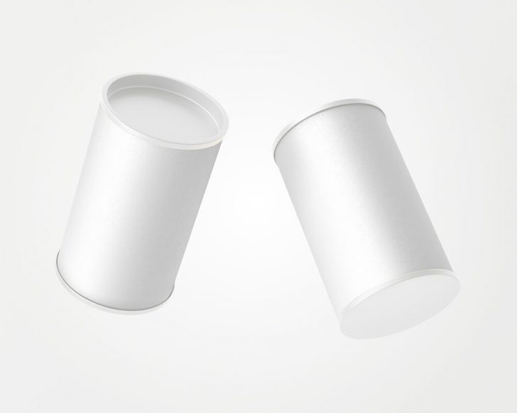 Free Floating Paper Tube Can Packaging Mockup - Free Package Mockup
