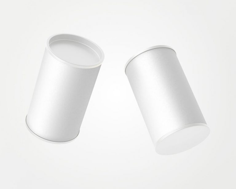 Free Floating Paper Tube Can Packaging Mockup - Free Package Mockup