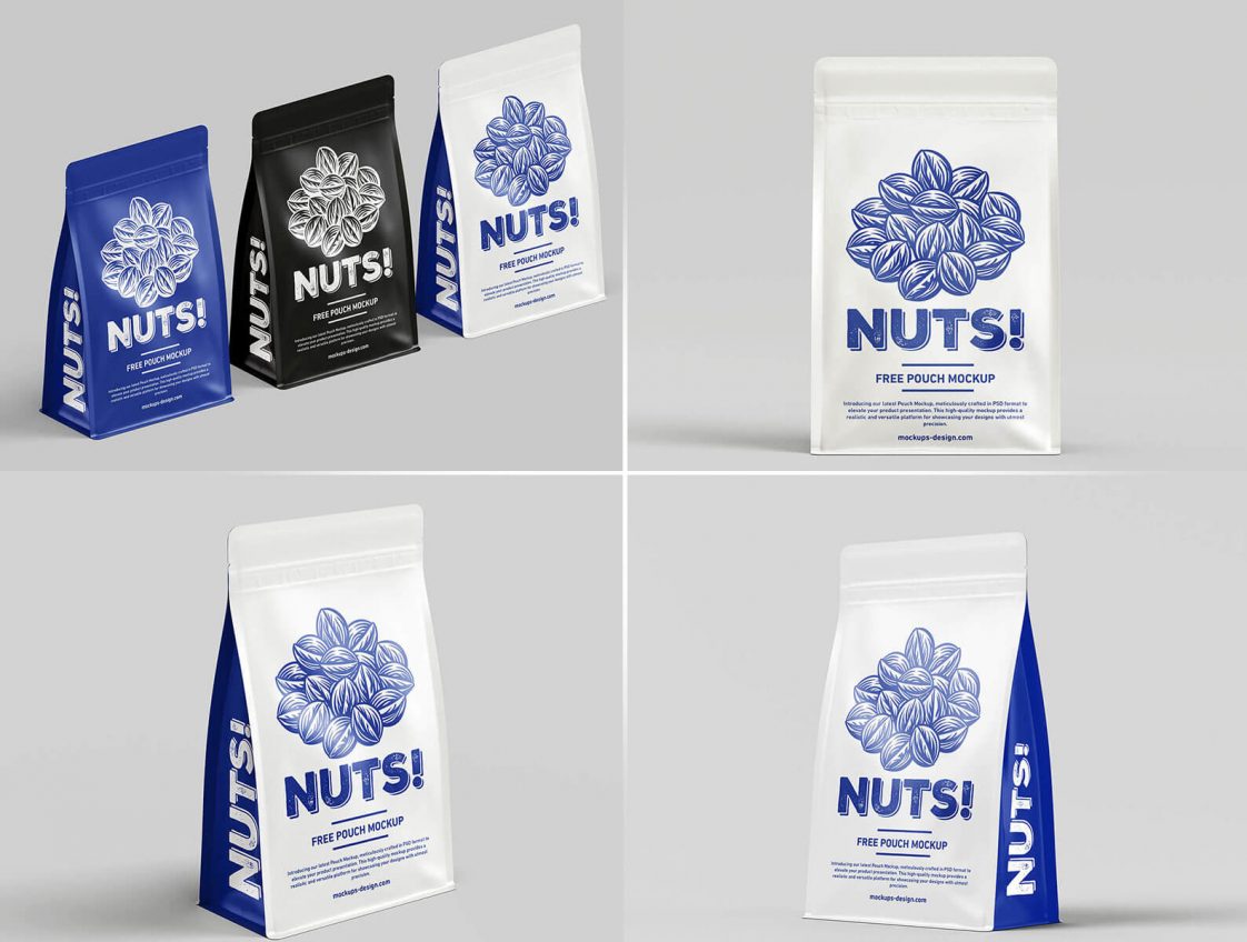 Free Pouch Bag Mockups Set - PacageMockup