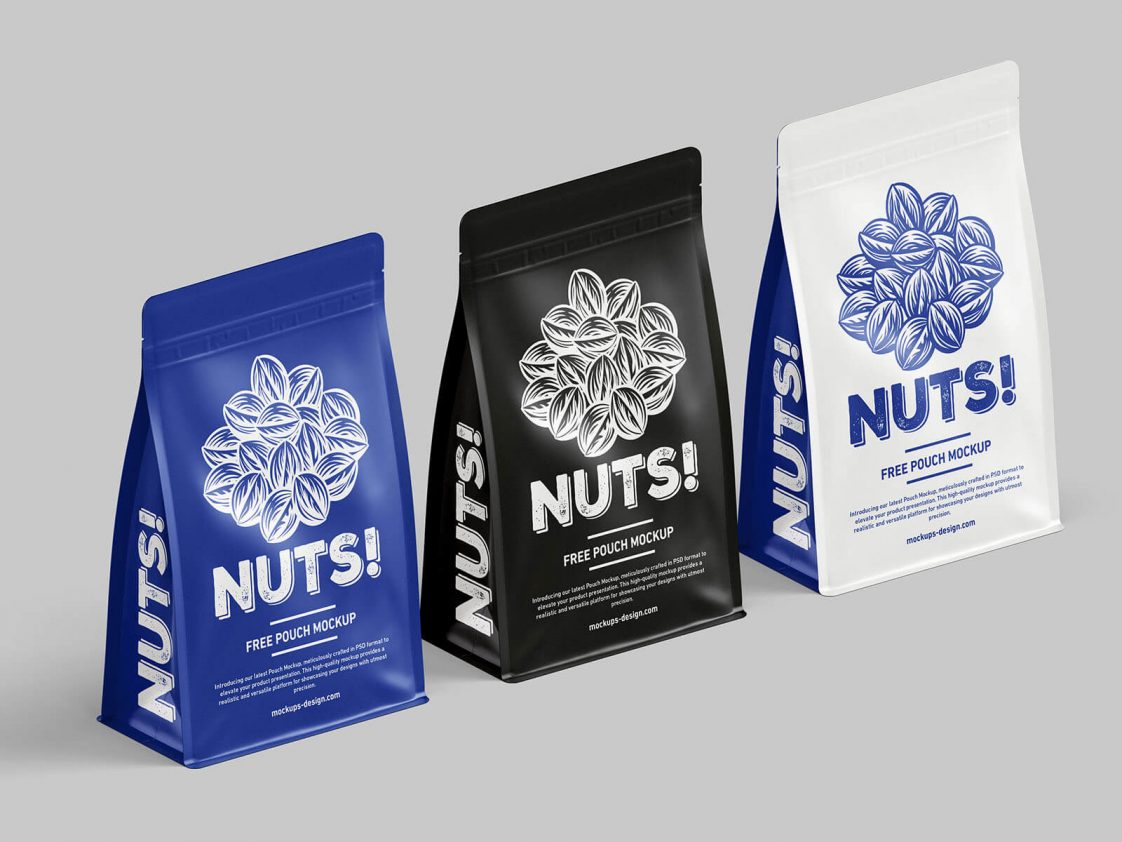 Free Pouch Bag Mockups Set - Free Package Mockups