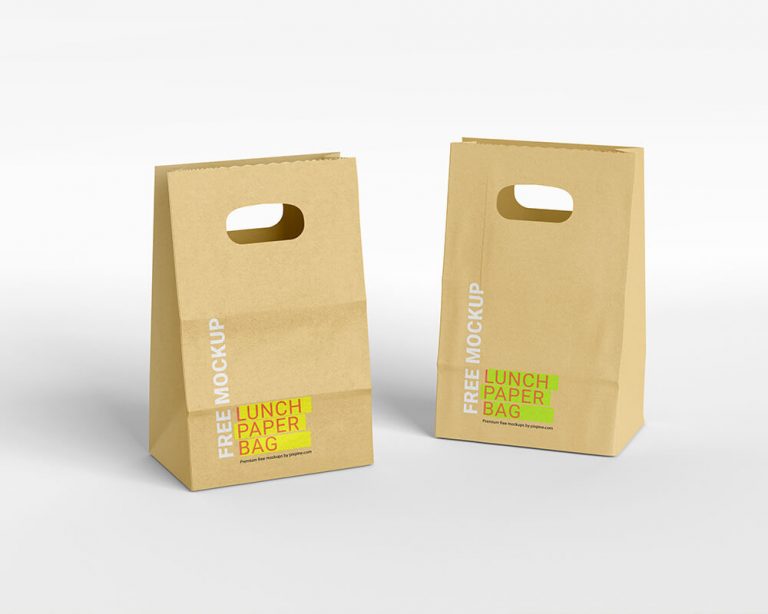 2 Free Kraft Paper Bag Mockup - Free Package Mockup