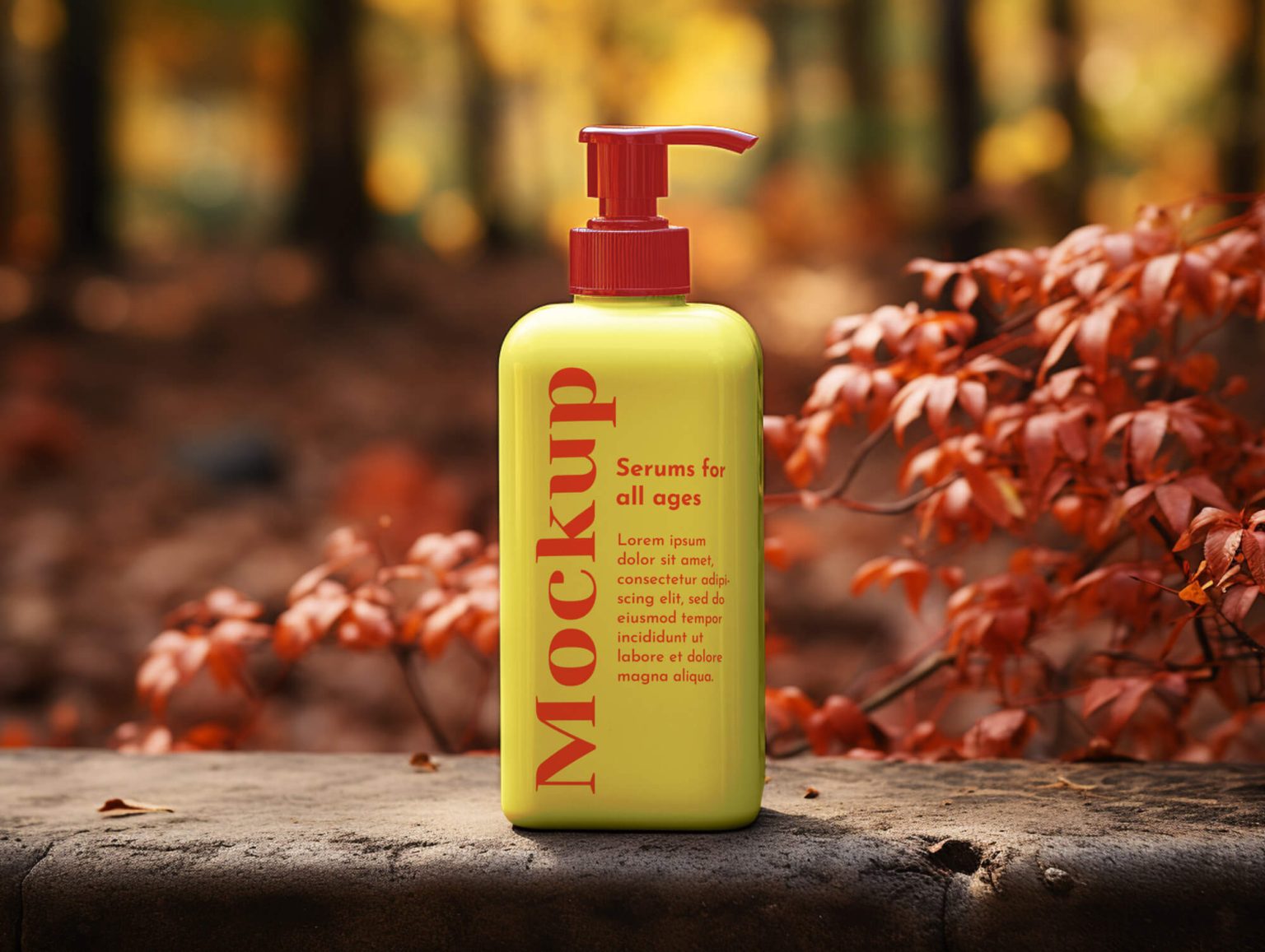 Free Lotion Pump Bottle Mockup - Packaging Mockup