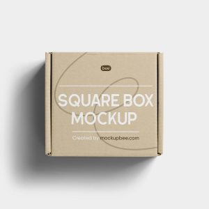 Free Top view Small Square Box Mockup - Free Package Mockup