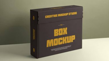 Free Craft Paper Gift Box Mockup - Free Package Mockups