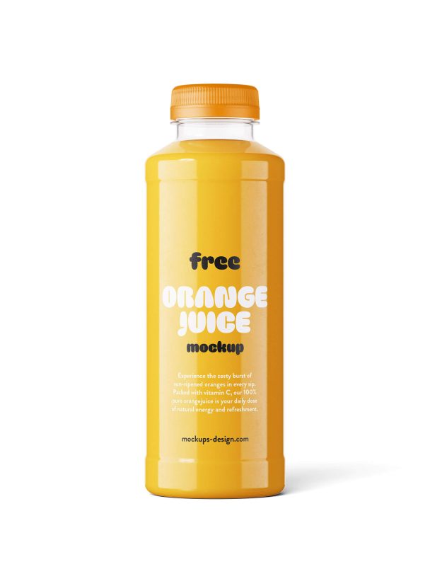 Free Orange Juice Bottle Mockup PSD Set - Free Package Mockup