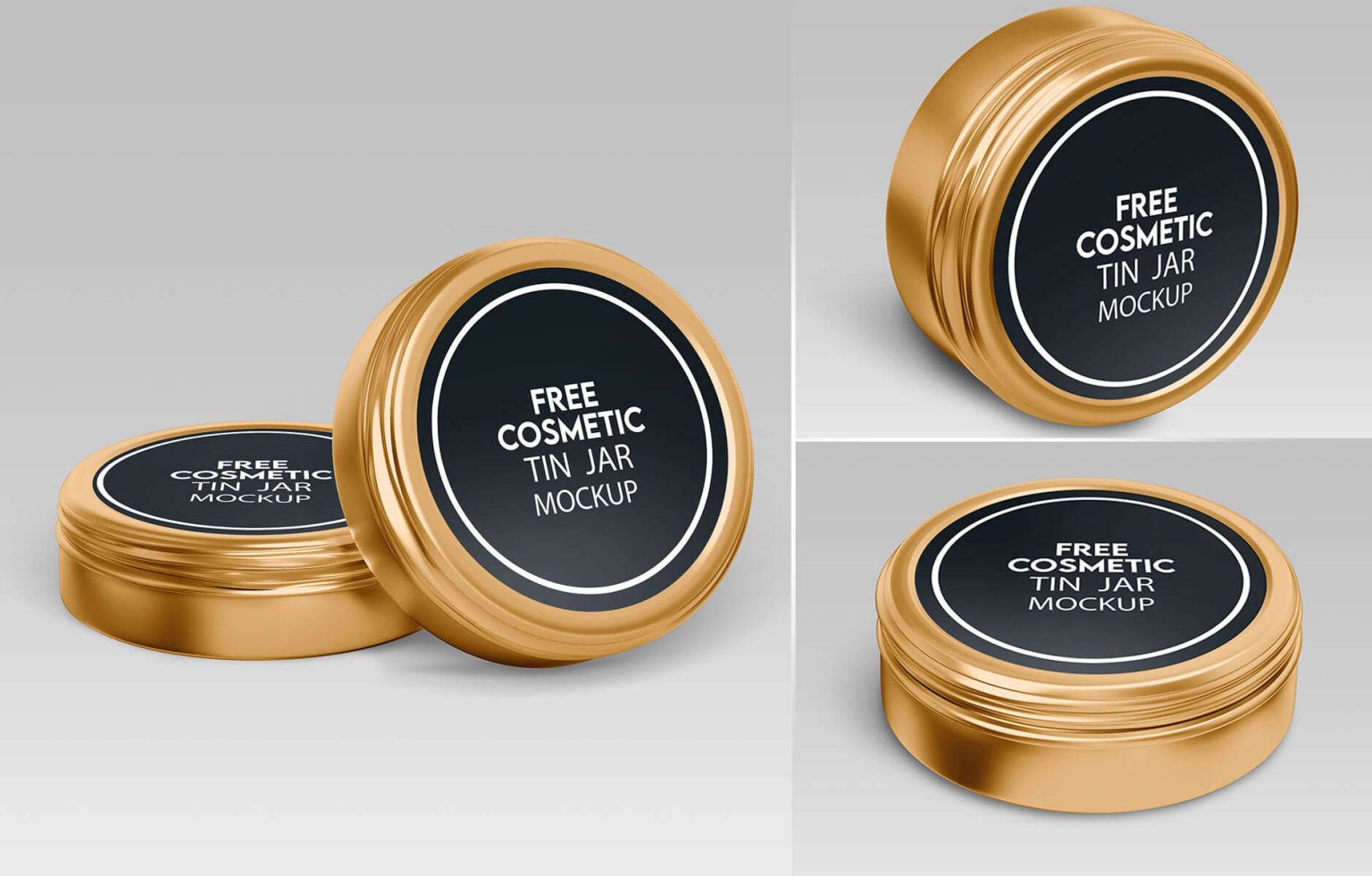 3 Free Cosmetic Tin Cream Jar Mockup PSD Files - PacageMockup