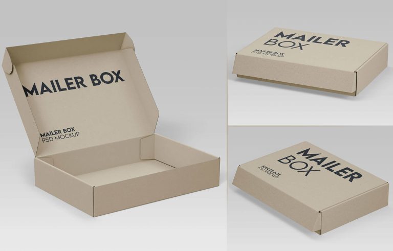Free Mailer Box Mockup PSD - Free Package Mockup