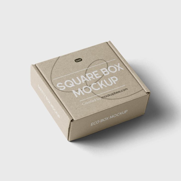 Free Perspective Square Box Mockup PSD - Free Free Packaging Mockup PSD