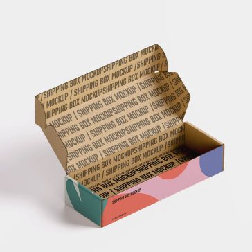 4 Free Rectangle Labeled Shipping Mailer Box Mockup PSD Files ...