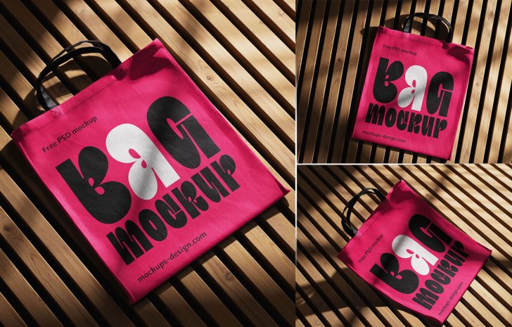 3 Free Canvas Tote Shopping Bag Mockup PSD Files - PacageMockup
