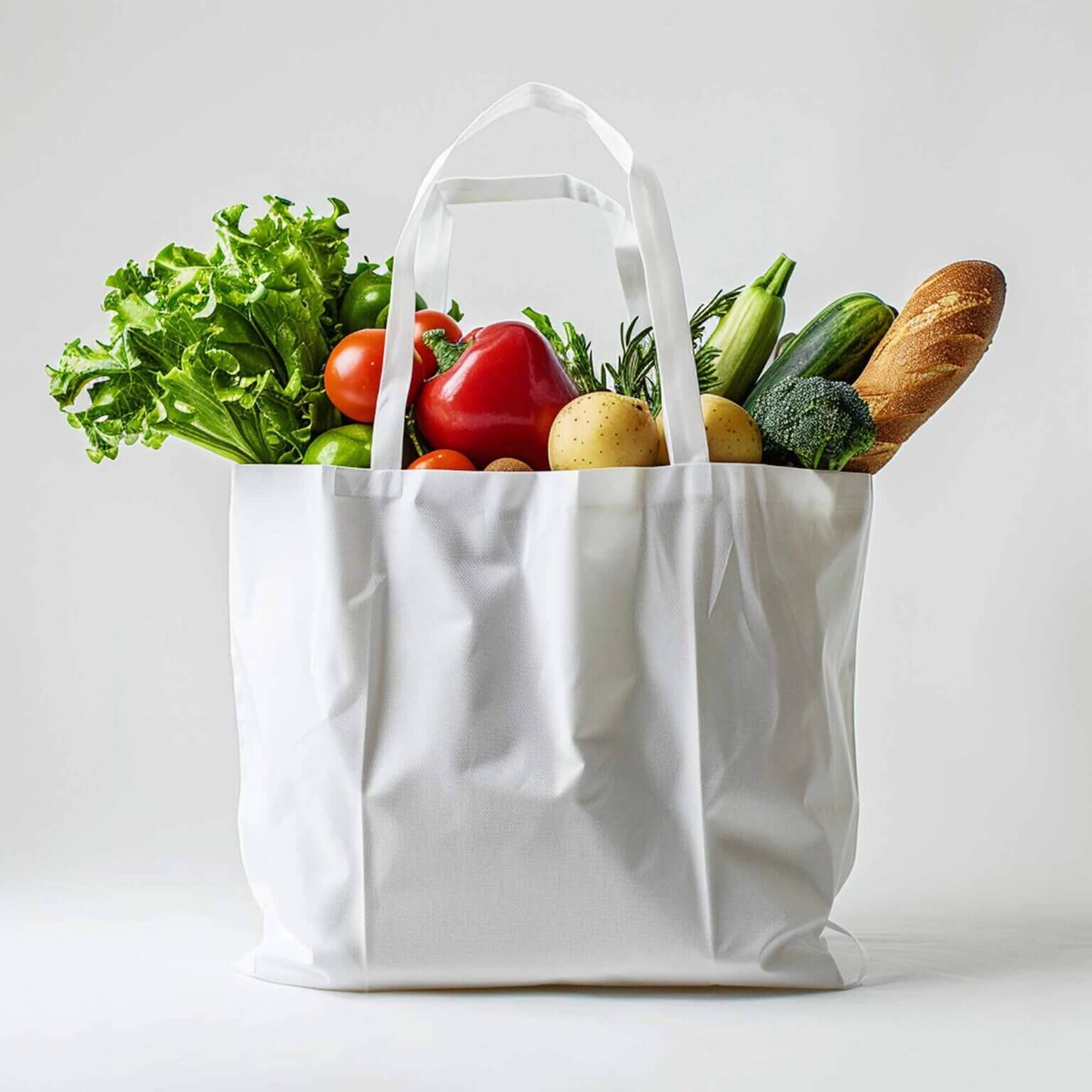 Free Vegetables Shopping Tote Bag Mockup - Free Packaging Mockup