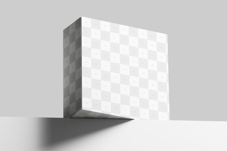 Free Packaging Box Mockup PSD for Square Product Branding - PacageMockup